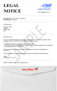 Create a Legal Notice & Send via Fastmail or Registered Mail